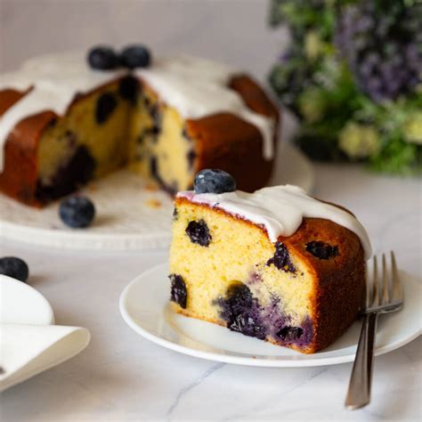 Blueberry Yogurt Cake Recipe Easy One Bowl Dessert Veena Azmanov