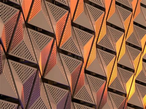 Metallic Geometric Cladding Or Panels In Copper And Gold Colors Stock Image Image Of Facade
