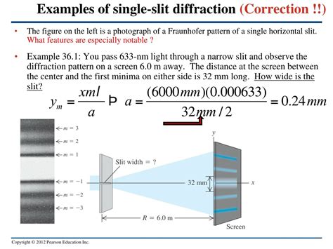 Ppt Examples Of Single Slit Diffraction Correction Powerpoint
