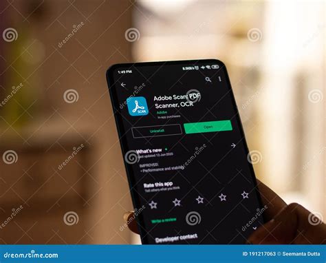 Adobe Scan A Pdf Scanner App Editorial Stock Photo Image Of Closeup Electronic