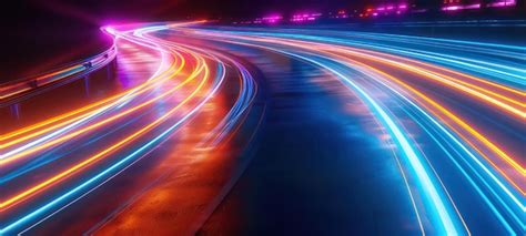 Premium Photo A Highway With Light Traces Of Cars In A Long Time Exposure