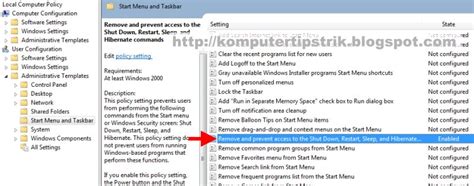 Menghilangkan Menu Shutdown Restart Sleep Dan Hibernate As Sofryin