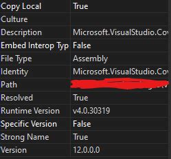C Runtime Exception Of Could Not Load File Or Assembly Microsoft VisualStudio Coverage