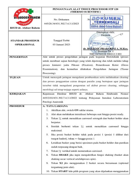23 Penggunaan Alat Tissue Processor Stp 120 Pdf