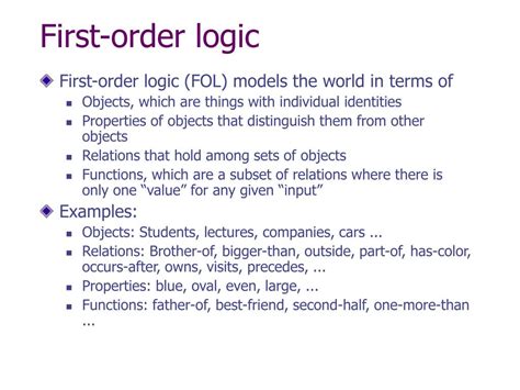 Ppt First Order Logic Powerpoint Presentation Free Download Id1453568