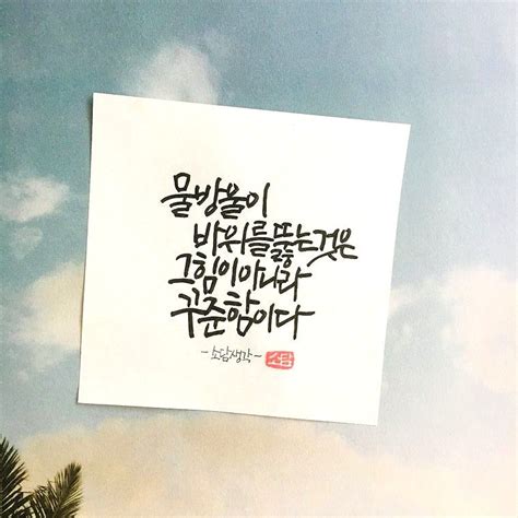 꾸준함 소담캘리 손글씨 수채화 엽서 영감을 주는 인용구