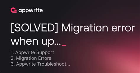 Solved Migration Error When Upgrading From 0153 To 138 Threads