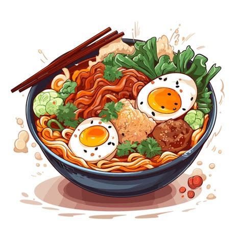 Premium Vector Ramen Vector On White Background