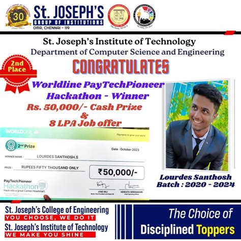 Cse St Josephs Institute Of Technology On Linkedin Sjit Stjosephs