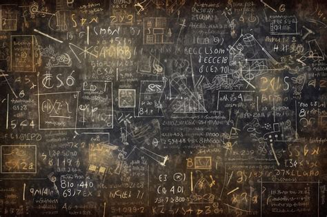 Chalkboard Covered In Mathematical Calculations Premium Ai Generated