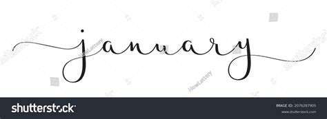 January Black Vector Brush Calligraphy Banner Stock Vector Royalty