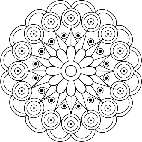 Printable Easy Mandala Coloring Page For Seniors 60988225 Vector Art At