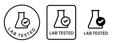 premium vector lab tested laboratory testing glassware symbol sticker