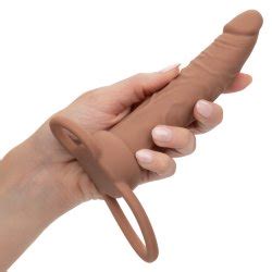 Performance Maxx Liquid Silicone Rechargeable Dual Penetrator Brown Sex Toys Adult
