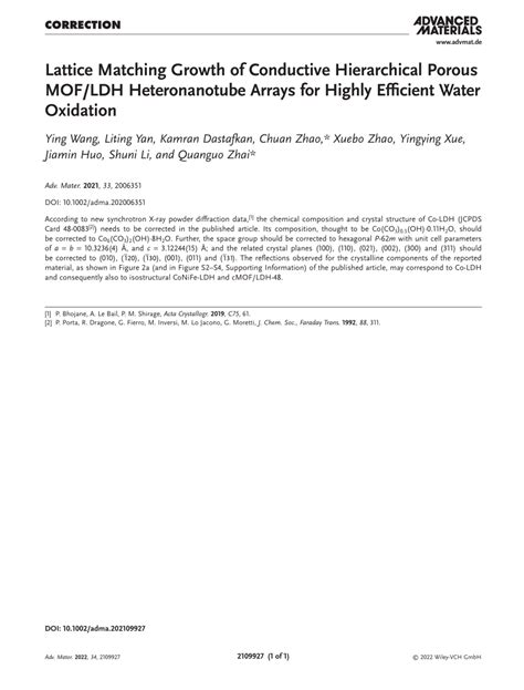Lattice Matching Growth Of Conductive Hierarchical Porous Mofldh Heteronanotube Arrays For