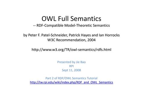 Owl Full Semantics Ppt
