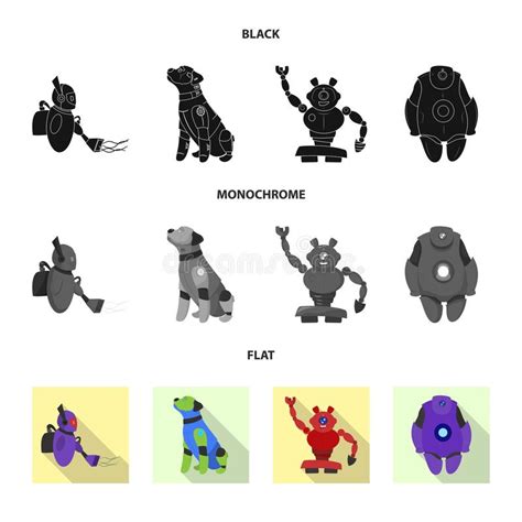 Vector Illustration Of Robot And Factory Symbol Set Of Robot And Space Stock Vector