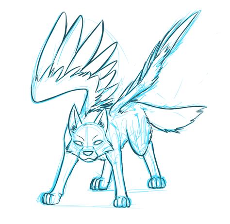 How To Draw Winged Wolves Practicebrush3