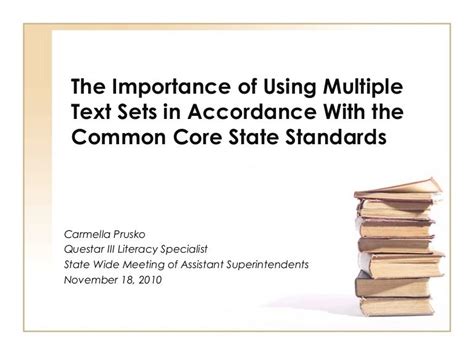 The Importance Of Using Multiple Text Sets In 1