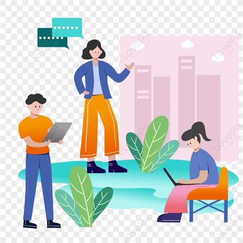 온라인 일러스트 교육 라인 학습 클래스 컨퍼런스미팅회의 Png 일러스트 무료 다운로드 Lovepik