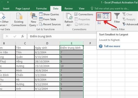 cách sắp xếp theo thứ tự tăng dần trong excel đơn giản bản tin công nghệ
