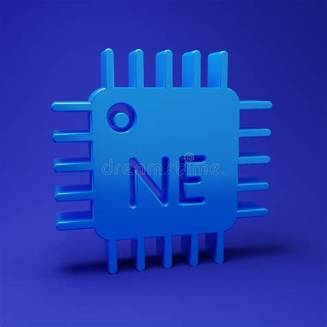 Blue Computer Processor With Microcircuits Cpu Icon Isolated On Blue