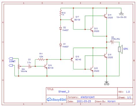 Diy C5200 Bass Amplifier Circuit Diagram