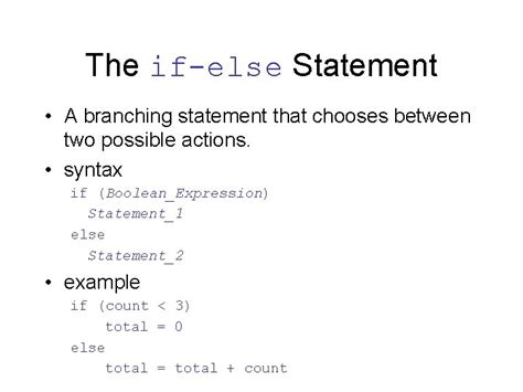 flow of control chapter 3 outline branching statements