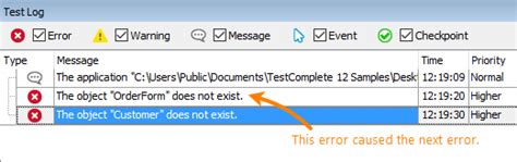 Handling The Object Does Not Exist Error Testcomplete Documentation