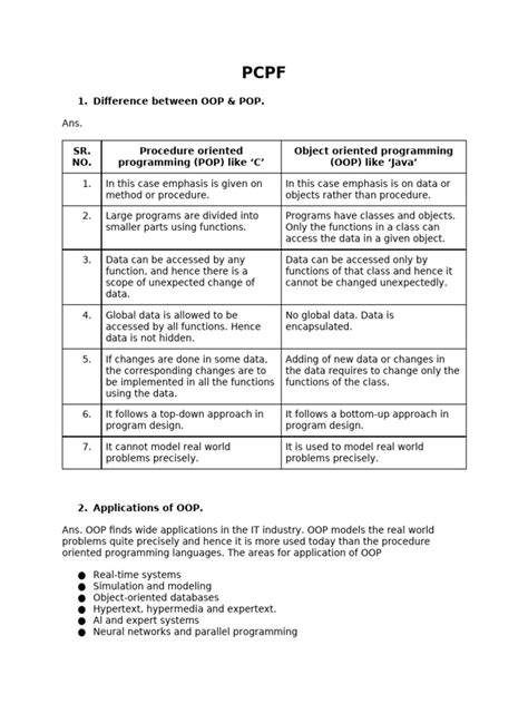 Pcpf Complete Pdf Scope Computer Science Inheritance Object Oriented Programming
