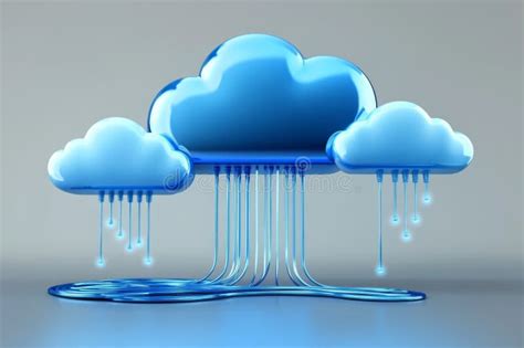 Blue Cloud Dripping Water Symbolizing Cloud Computing Data Storage And Digital Data Flow In