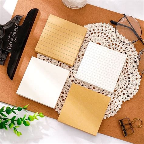 Jual 1091S Delunashop N 03 Sticky Note Memo Brown White Basic Vintage Simple Murah Kertas
