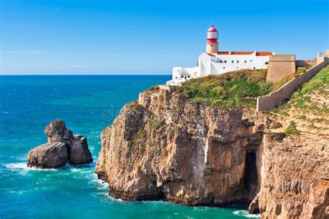 Farol Do Sao Vicente De Cabo Sagres Portugal Imagem De Stock Imagem