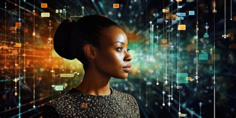 Premium Photo Tech Analyst Study Cyber Data Chart From Corporate System