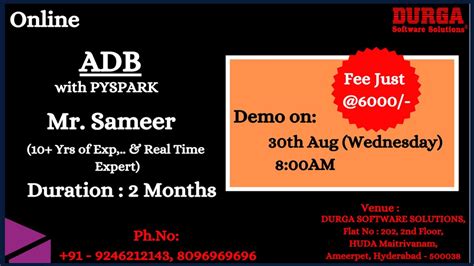 Adb With Pyspark Online Training Durgasoft Youtube