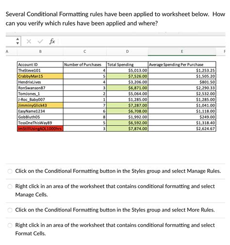 Solved Several Conditional Formatting Rules Have Been