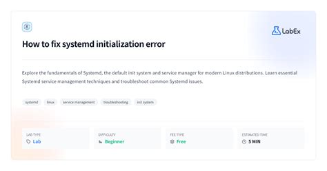 How To Fix Systemd Initialization Error Labex