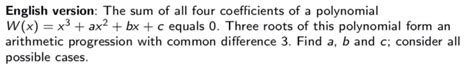 Solved English Version The Sum Of All Four Coefficients Of Chegg Com