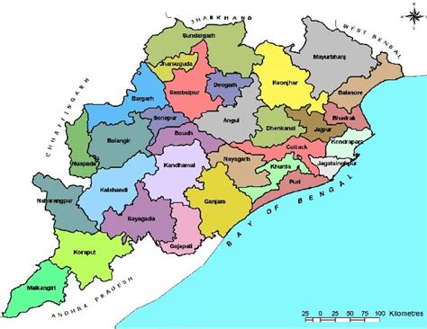 Odisha District Wise Map Odisha District Map List Of Districts In