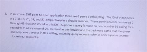 3 In A Circular Dht Peer To Peer Application There