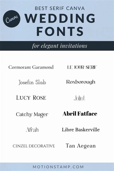 Best Canva Fonts For Weddings And Invitations Invitation Fonts