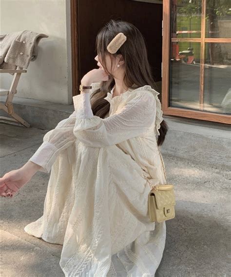 일루아 [봄신상🌷]아일렛 링클 레이스 롱 원피스