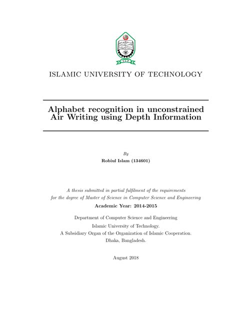 Pdf Alphabet Recognition In Unconstrained Air Writing Using Depth Information
