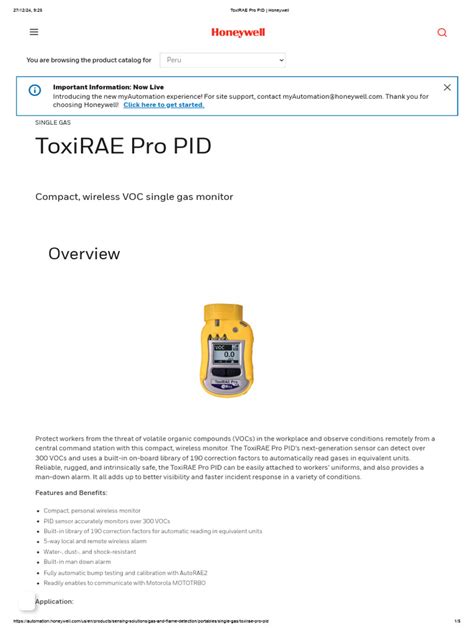 Toxirae Pro Pid Honeywell Pdf
