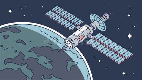 Satellite Orbiting Earth Space Technology Global Communication Vector Design Generative Ai