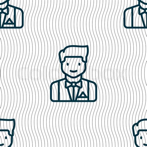 Butler Icon Sign Seamless Pattern Stock Vector Colourbox