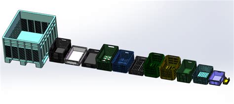 周转筐、承载筐、塑料筐 Solidworks 2014 模型图纸免费下载 懒石网