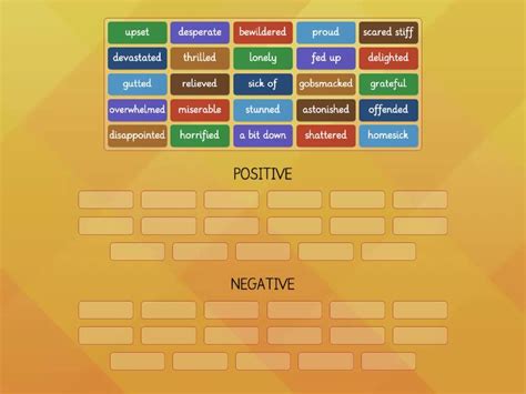 Ef Upper Inter U5 Feelings Sort Positive Negative Group Sort