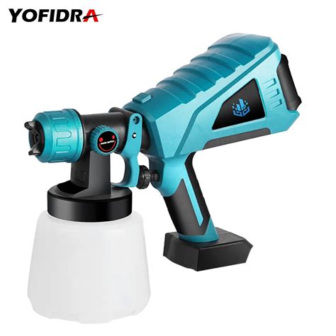 전기 스프레이 건 고출력 가정용 페인트 분무기 3 노즐 1000ml 용량 마키타 18v 배터리 유량 제어 에어 브러시