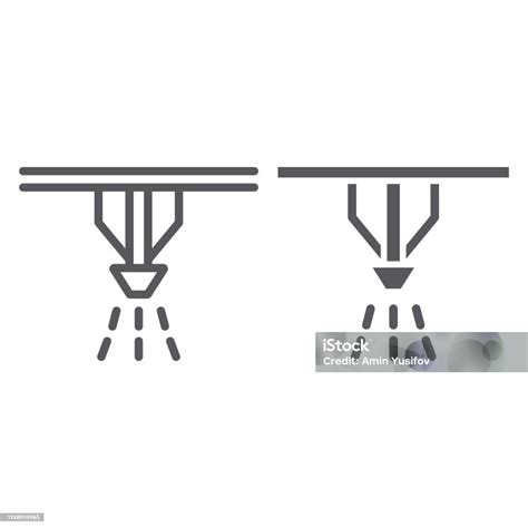 화재 스프링클러 시스템 라인과 문양 아이콘 보호 및 화재 화재 탐지기 기호 벡터 그래픽 흰색 바탕에 선형 패턴 벡터에 대한 스톡 벡터 아트 및 기타 이미지 Istock